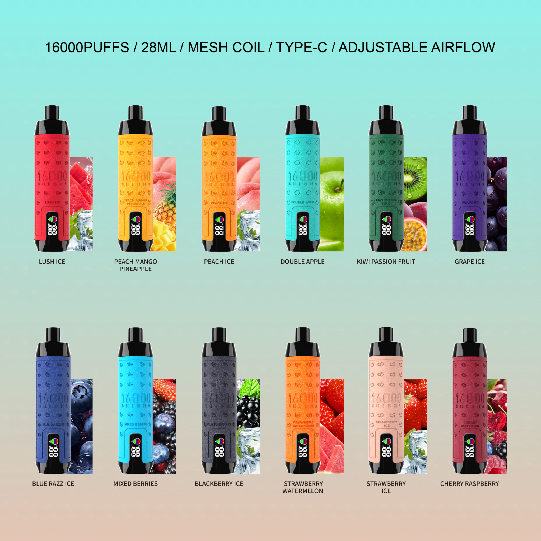 ELF BOX SHISHA 16000 Puffs 0%/2%/3%/5% Nicotine Rechargeable Disposable ...