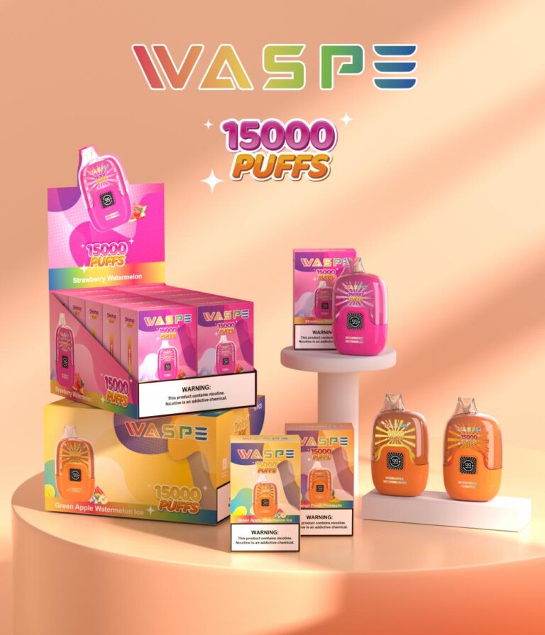 WASPE 15000 PUFFS Digital Box 0% 2% 3% 5% Nicotine Disposable Vape ...