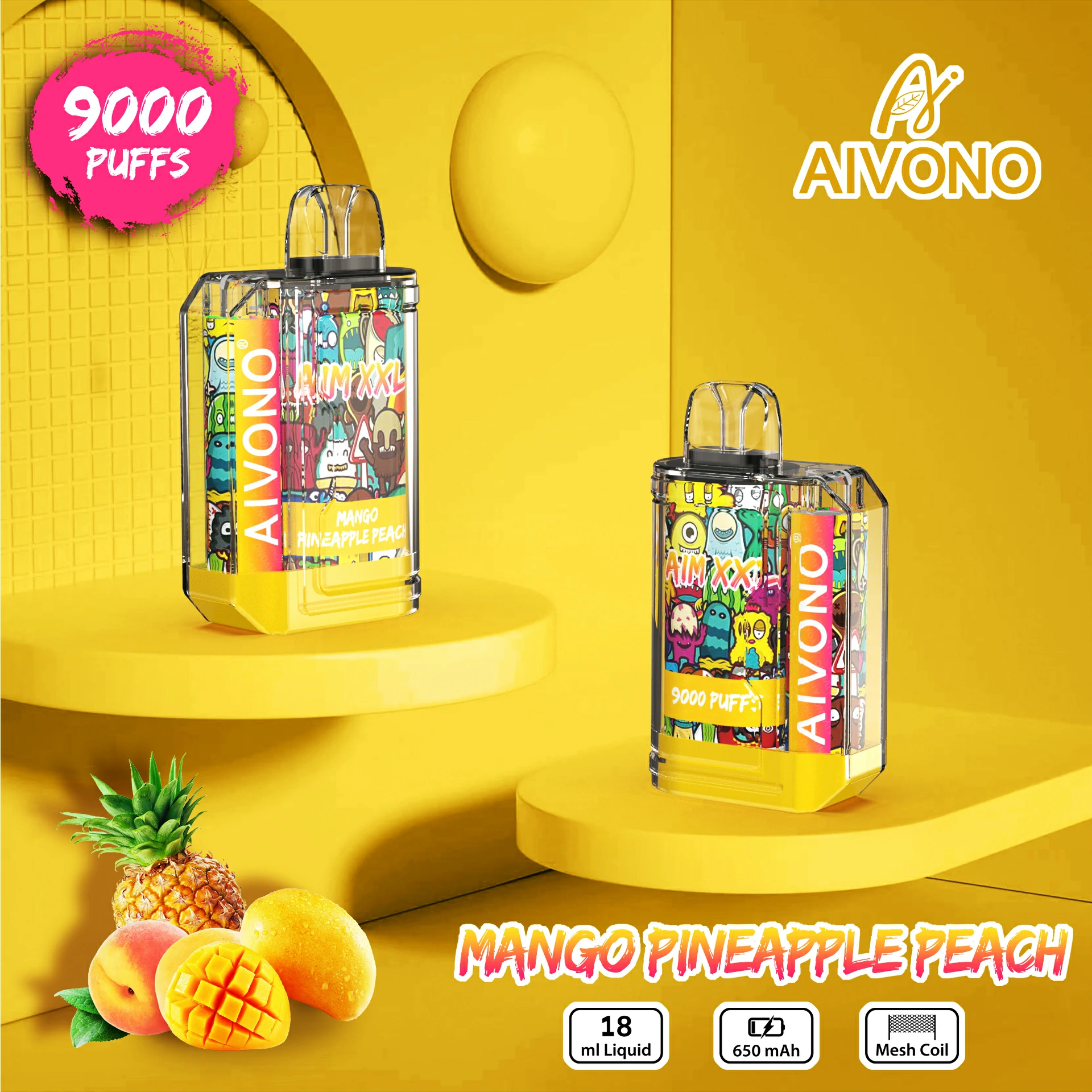 AIVONO AIM XXL 9000 Puffs 0% 2% 3% 5% Vapes desechables recargables con ...