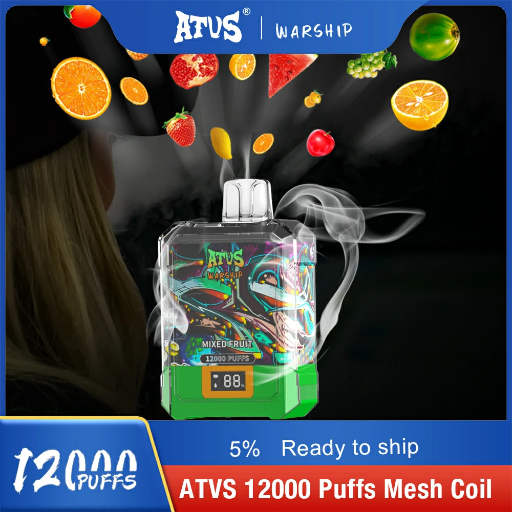 Atvs Warship 12000 Puffs 5% Vapes desechables recargables con bajo ...