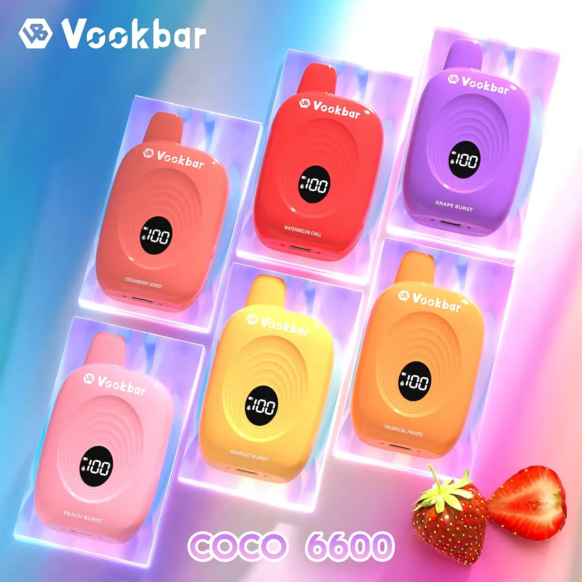 Vookbar Coco 6600 Puffs Digital Smart Screen 3% Low Nicotine ...