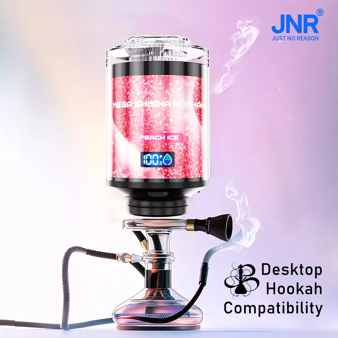 JNR Mega Shisha Hookah 100000 Puffs Smart Screen 0% 2% 5% Low Nicotine ...